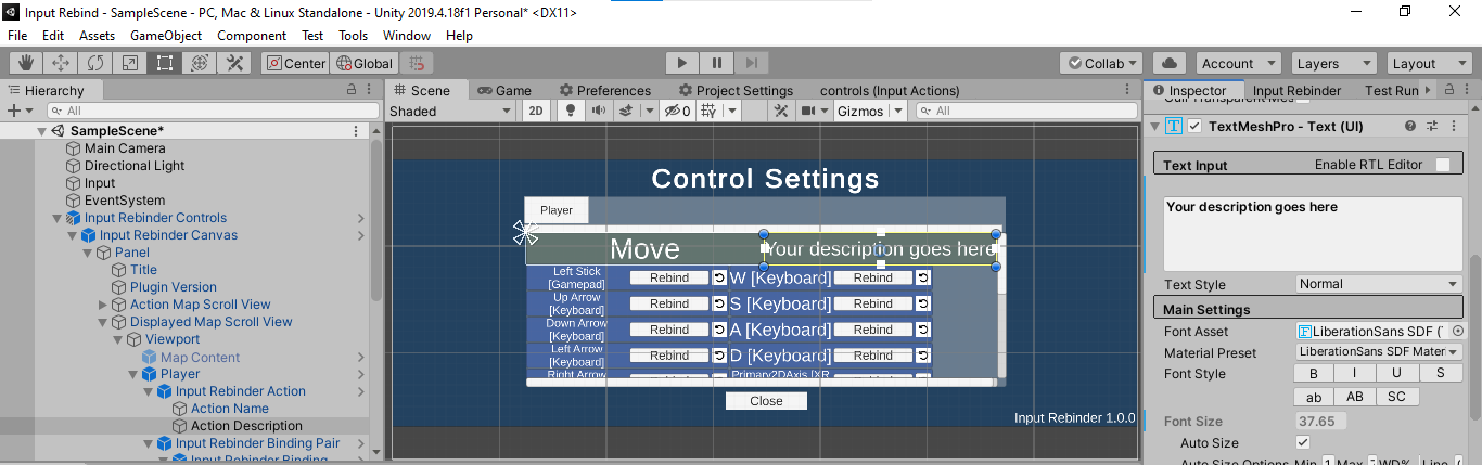 How to customize the appearance of the generated prefab | Input Rebinder 1.0.0 documentation