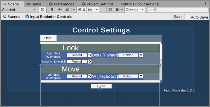 How to customize the appearance of the generated prefab | Input Rebinder 1.0.0 documentation